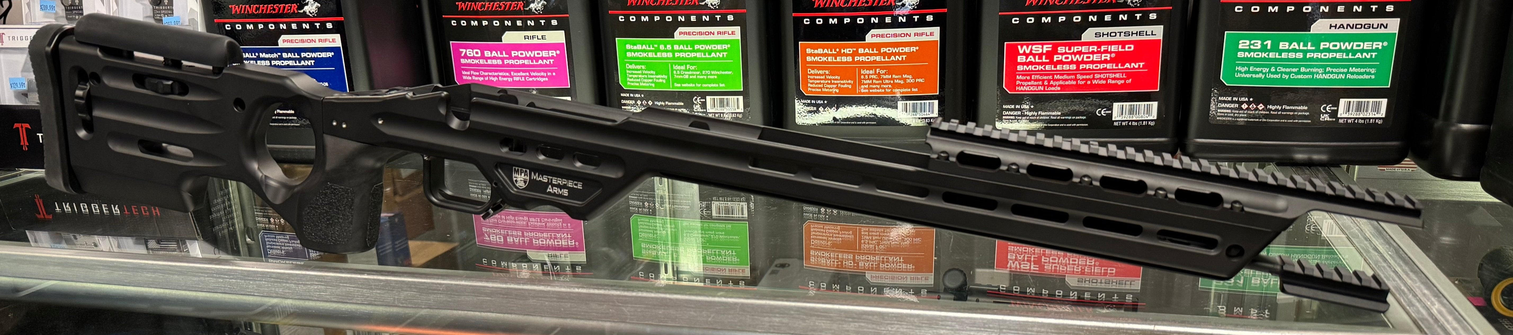 MPA Matrix Chassis 700SA Black with Enhanced Bridge · Blue Collar Reloading