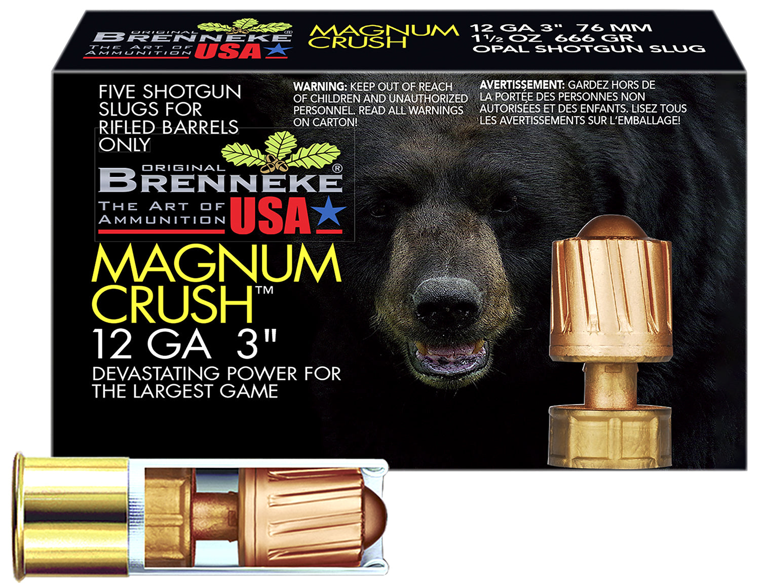 Brenneke SL123CMR Magnum Crush 12Gauge 3" 1 1/2oz Slug · Blue Collar ...